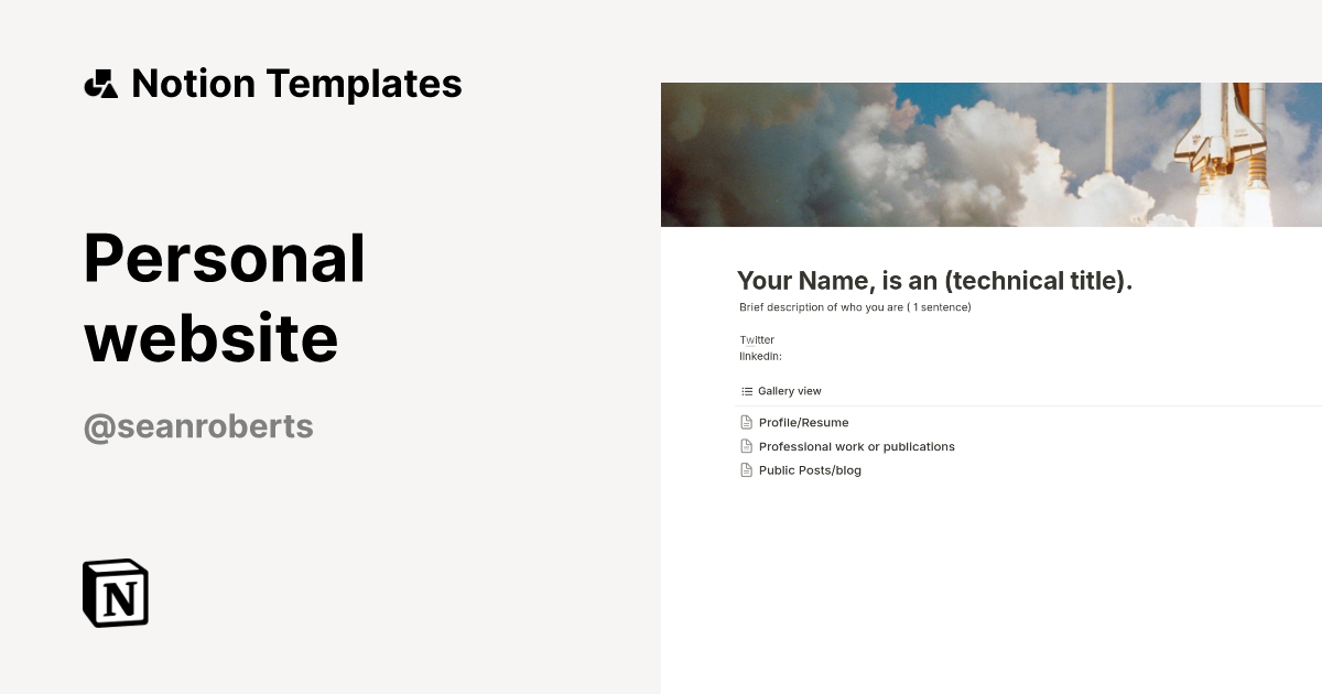 Personal website Template | Notion Marketplace