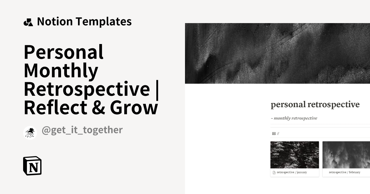 Personal Monthly Retrospective | Reflect & Grow Template | Notion ...