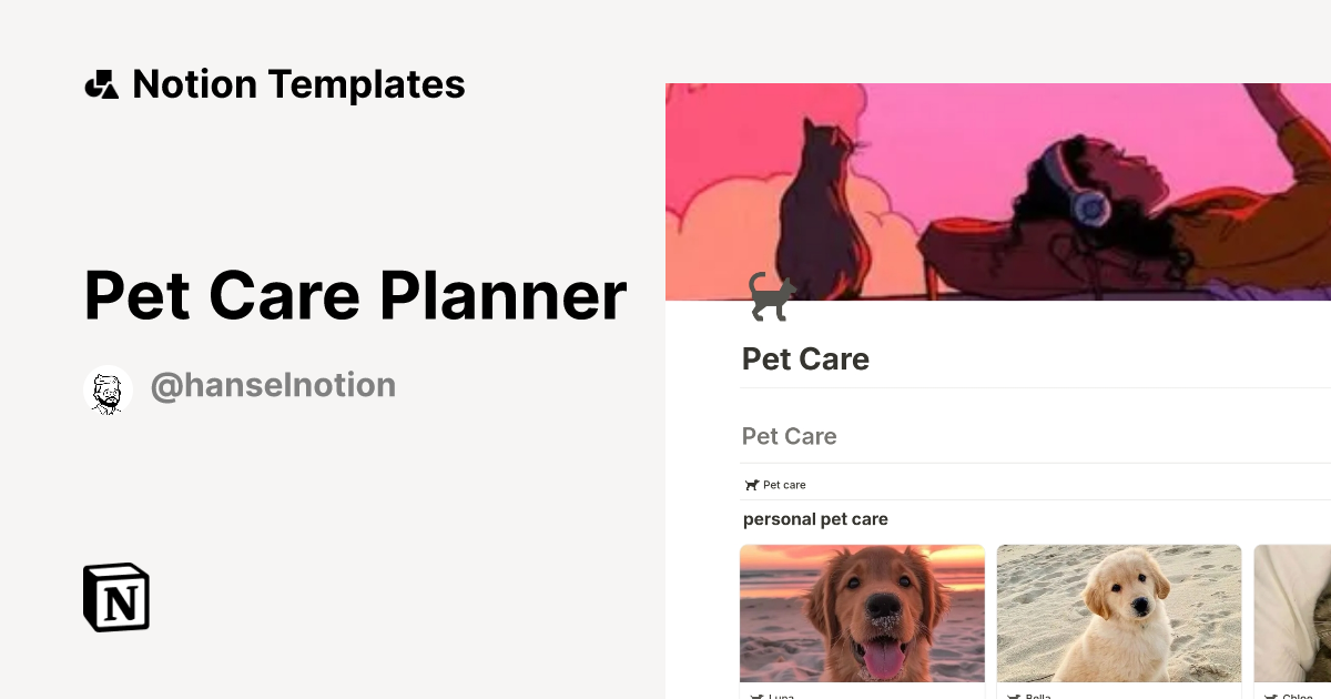 Pet Care Planner Template | Notion Marketplace