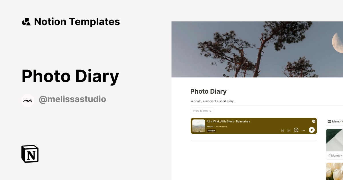Photo Diary Template | Notion Marketplace