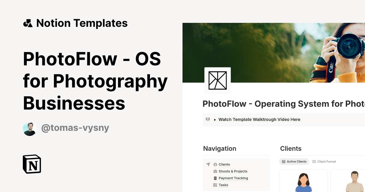 PhotoFlow - OS for Photography Businesses Template | Notion Marketplace