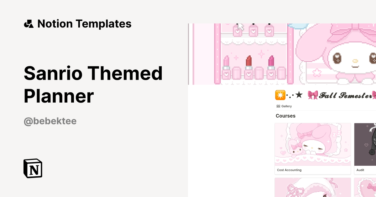 Sanrio Themed Planner Template | Notion Marketplace