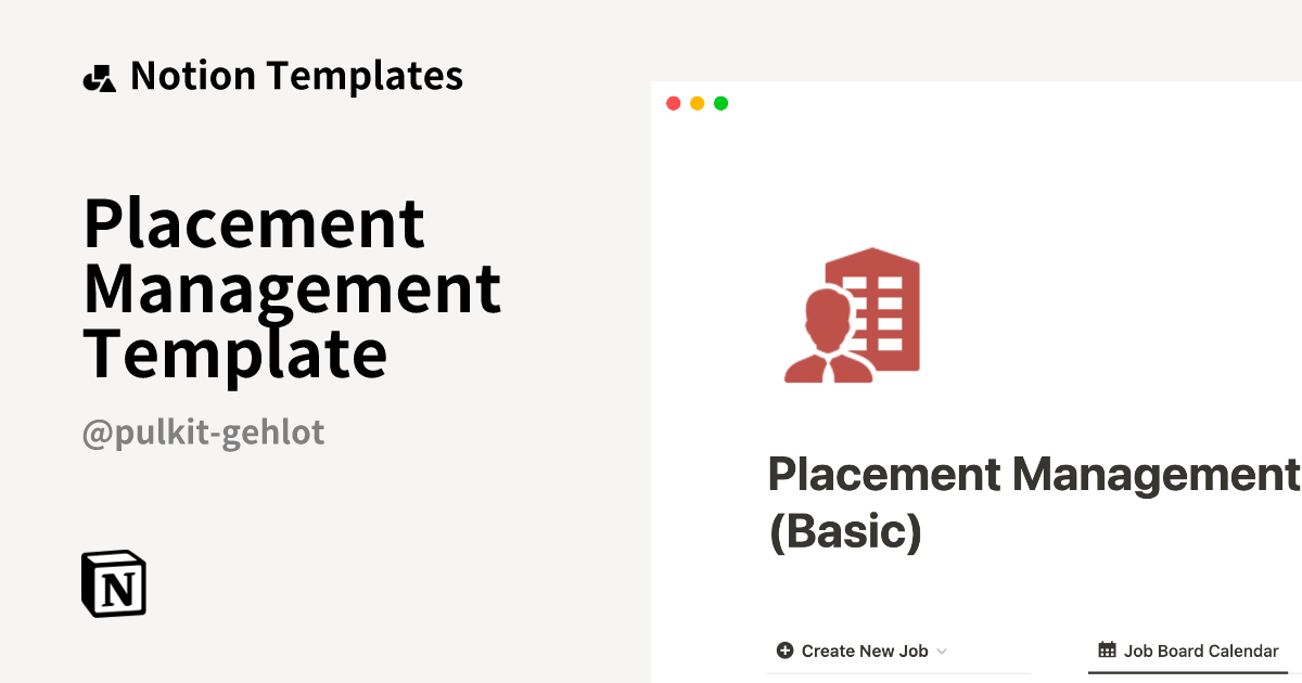Placement Management Template Template | Notion Marketplace