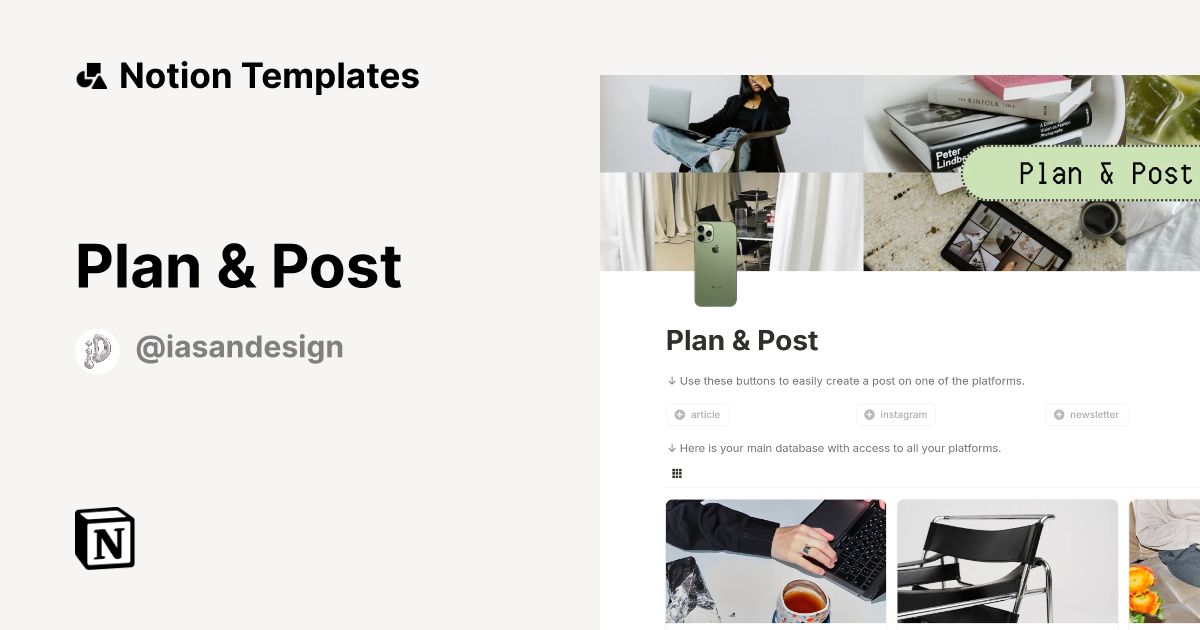 Plan & Post Template by Iasan Design | Notion Marketplace