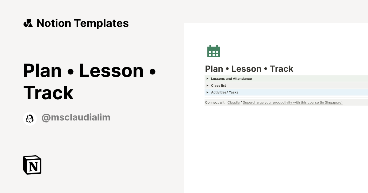 Plan • Lesson • Track Template | Notion Marketplace