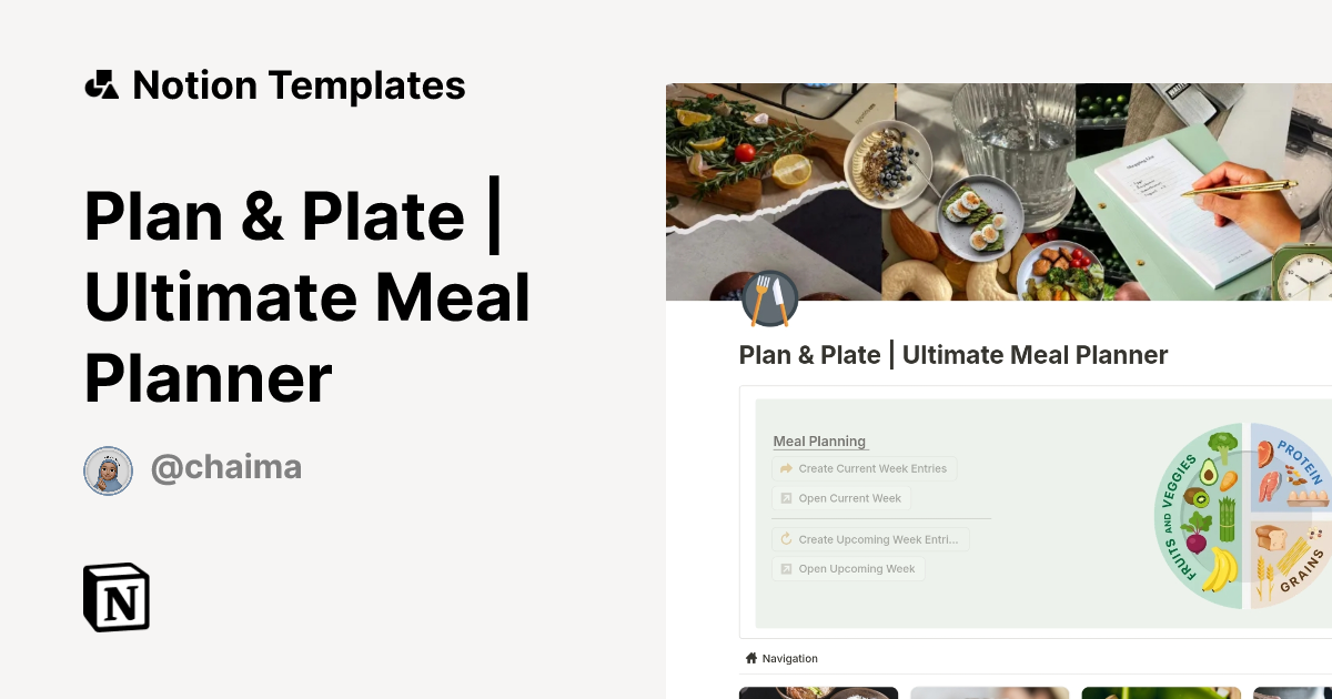 Plan & Plate | Ultimate Meal Planner Template | Notion Marketplace
