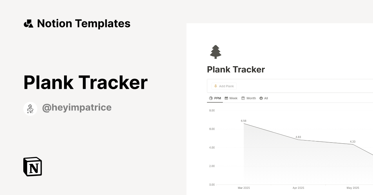 Plank Tracker Template | Notion Marketplace
