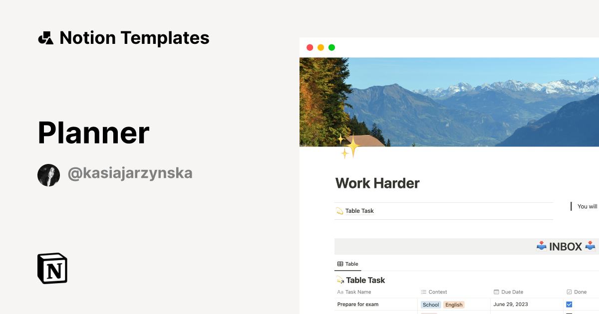 Planner Template | Notion Marketplace