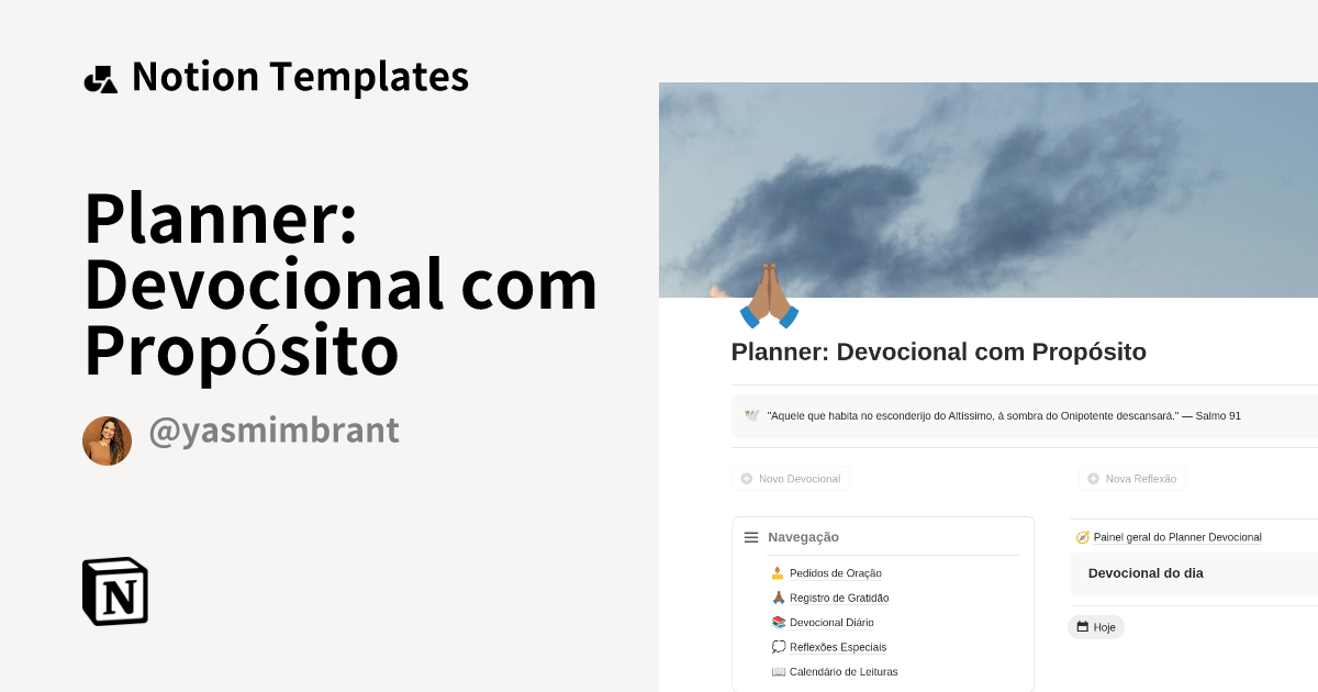 Planner: Devocional com Propósito Template | Notion Marketplace