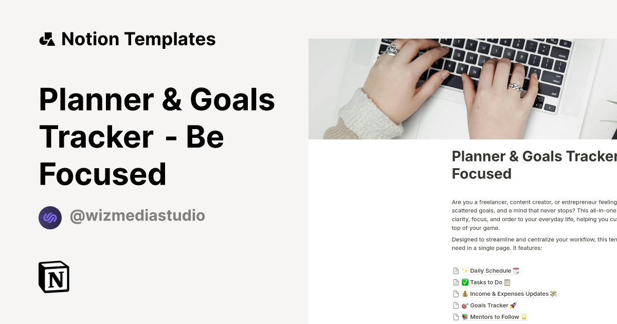 Planner & Goals Tracker - Be Focused Template | Notion Marketplace