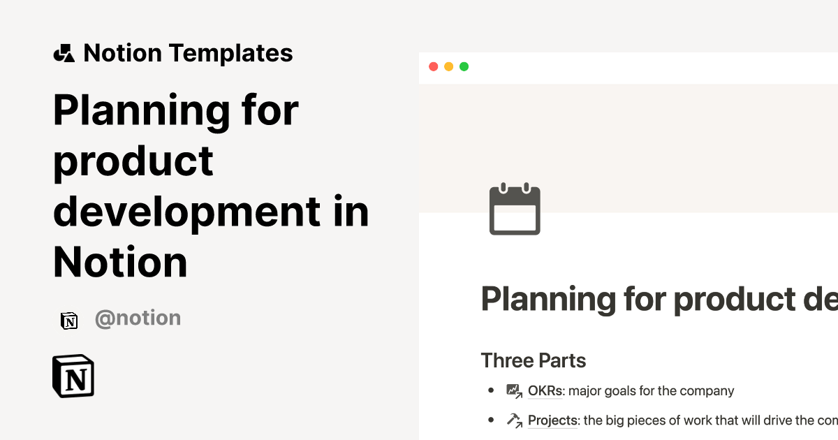 Planning for product development in Notion Template by Notion | Notion ...
