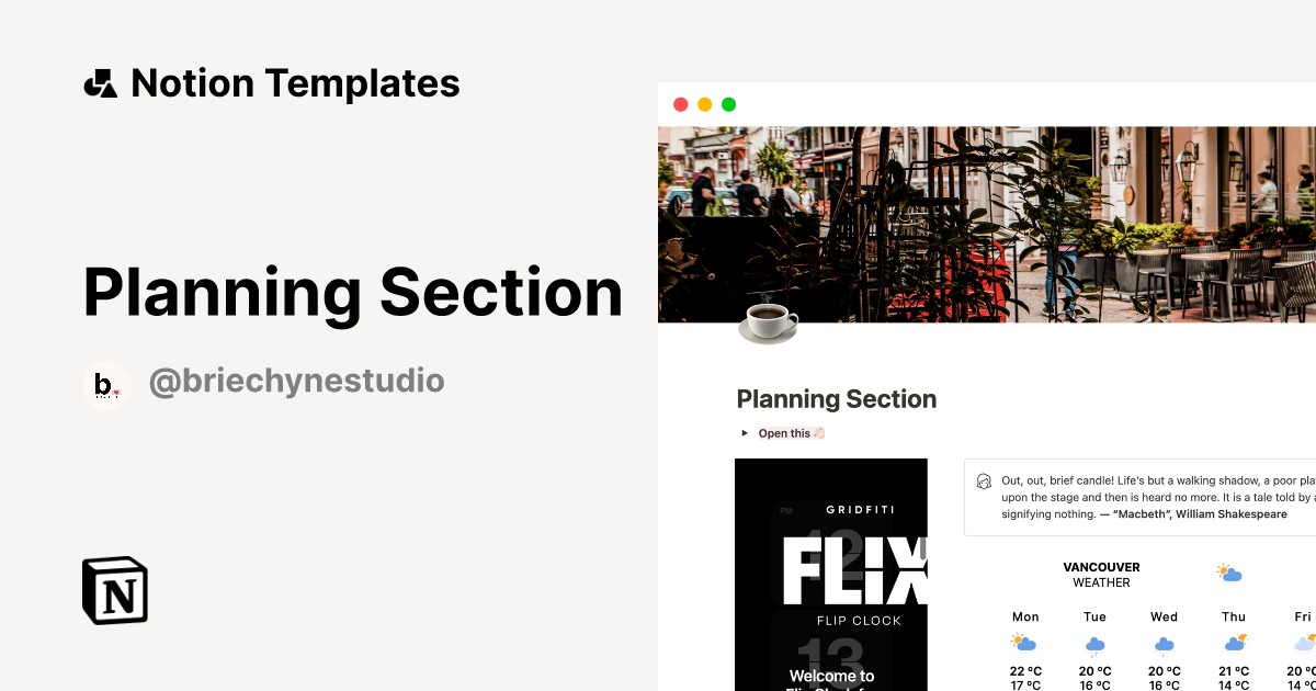 Planning Section Template | Notion Marketplace
