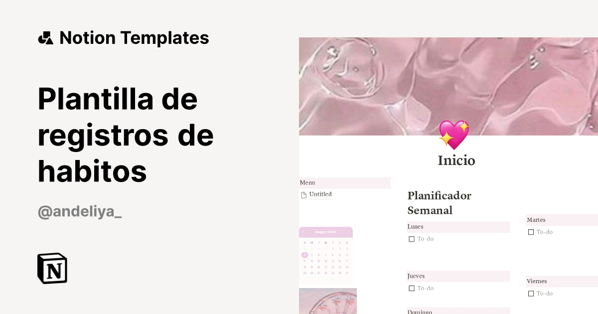 Plantilla de registros de habitos Template by Andeliya | Notion Marketplace