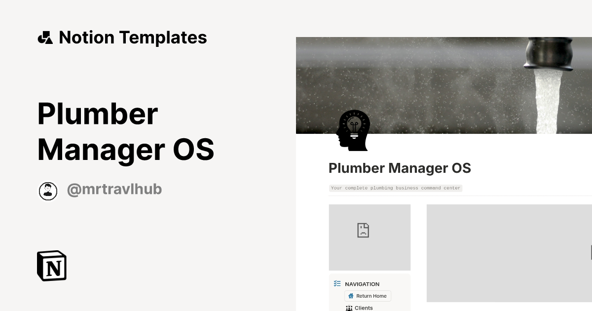 Plumber Manager OS Template by trendluna | Notion Marketplace
