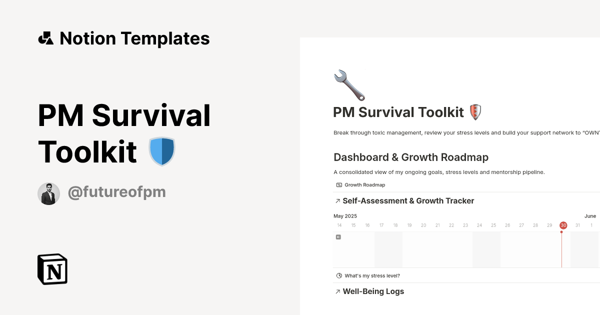 PM Survival Toolkit 🛡️ Template by Vinay Pandit | Notion Marketplace