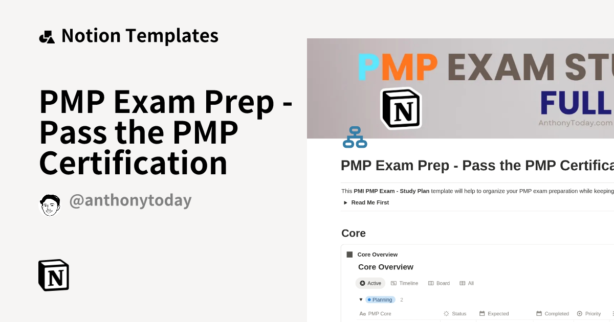 PMP Exam Prep - Pass the PMP Certification Template | Notion Marketplace