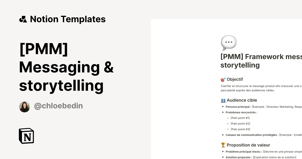 [PMM] Messaging & storytelling Template | Notion Marketplace