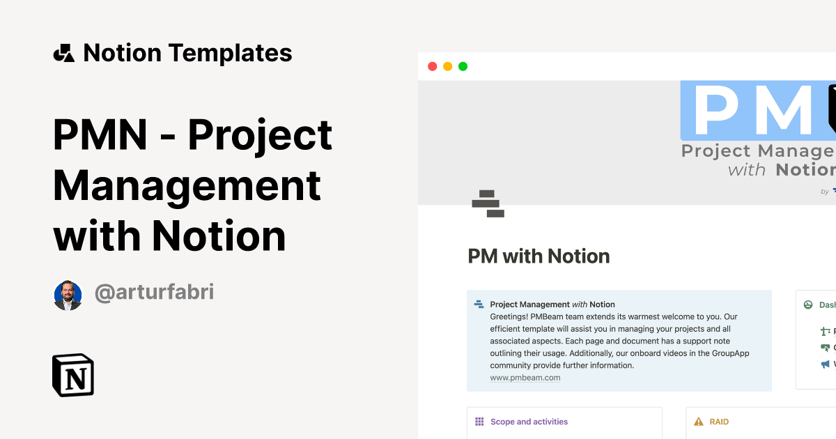 PMN - Project Management with Notion Template | Notion Marketplace