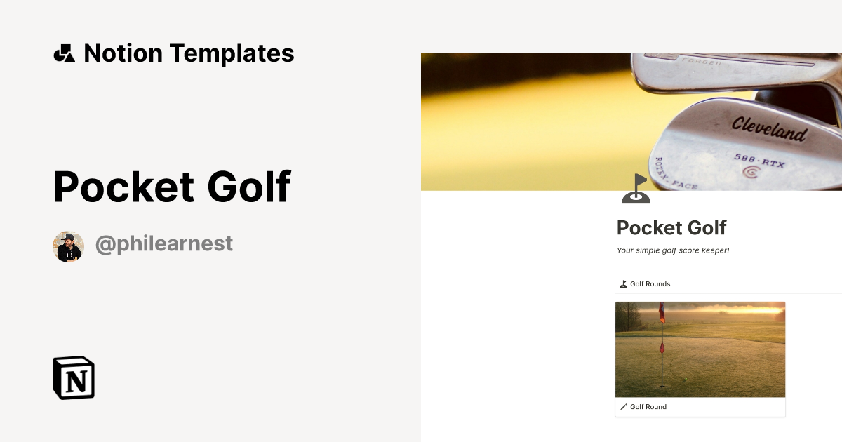 Pocket Golf Template | Notion Marketplace