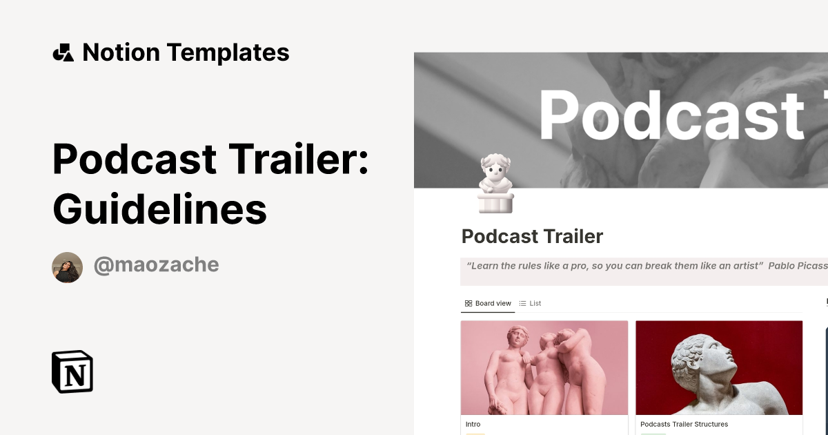 Podcast Trailer: Guidelines Template | Notion Marketplace
