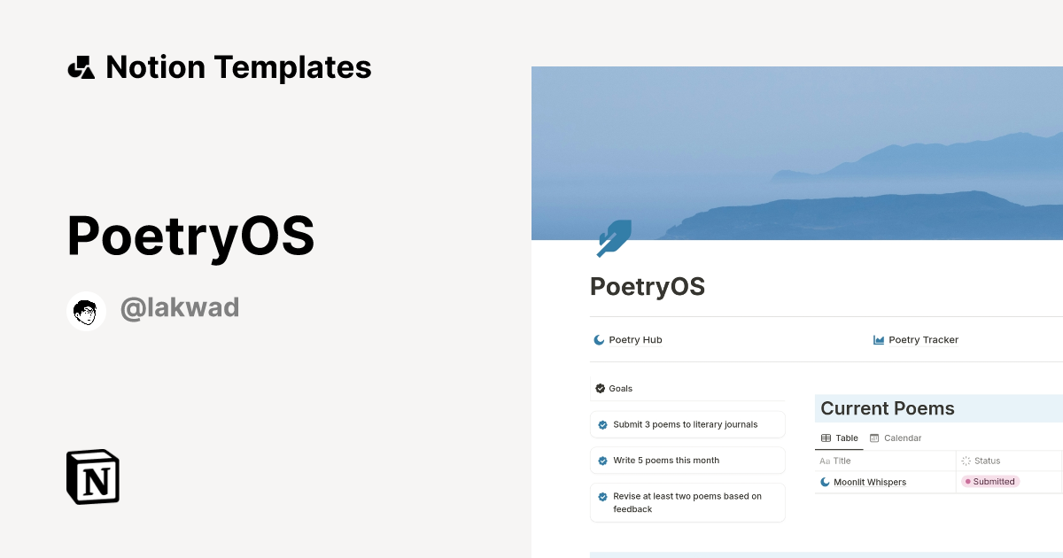 PoetryOS Template | Notion Marketplace
