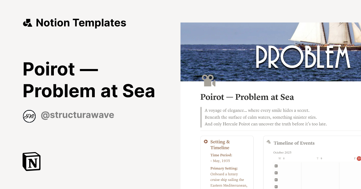 Poirot — Problem at Sea Template | Notion Marketplace