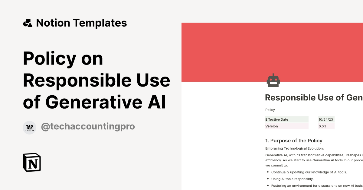 Policy on Responsible Use of Generative AI Template by ...