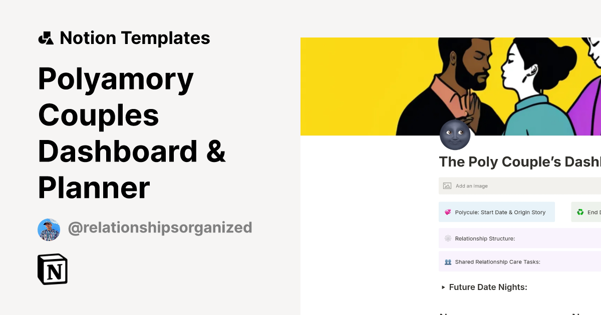 Polyamory Couples Dashboard & Planner Template | Notion Marketplace