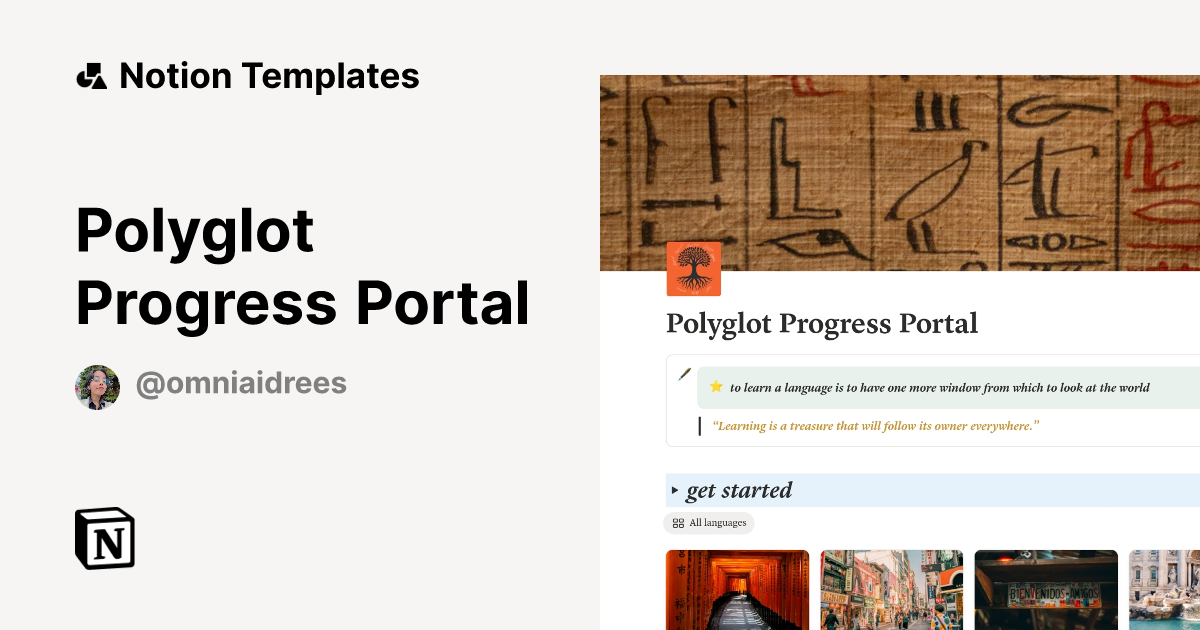 Polyglot Progress Portal Template by Omnia | Notion Marketplace
