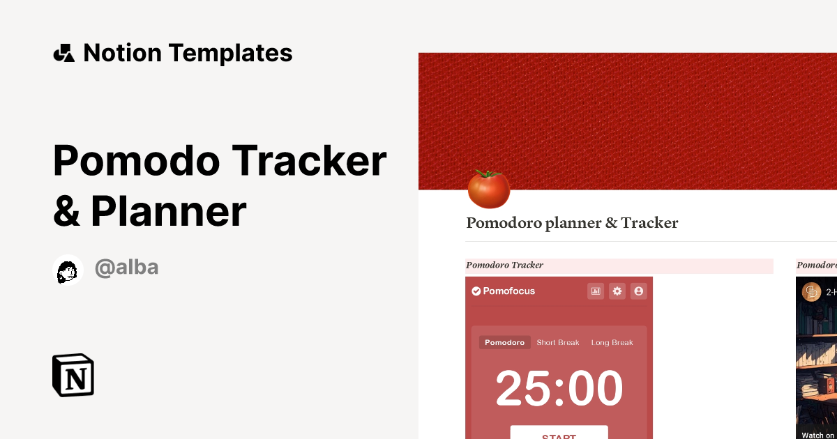 Pomodo Tracker & Planner Template | Notion Marketplace