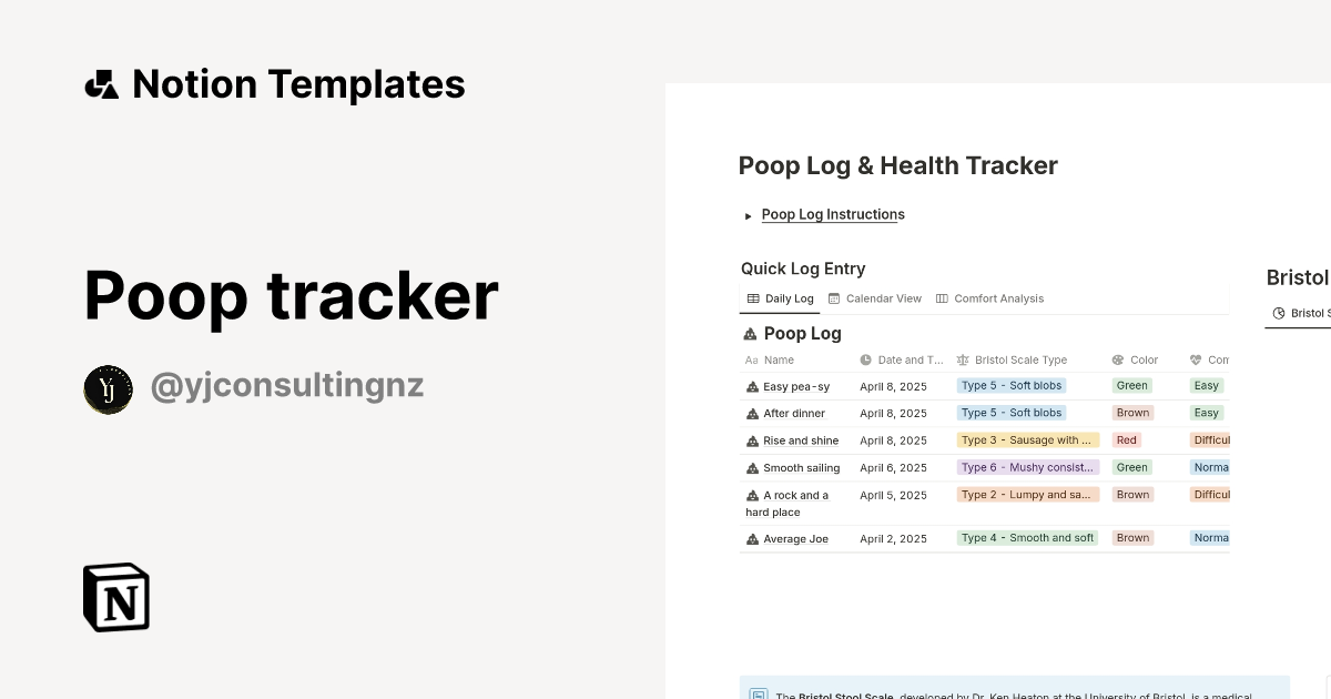 Poop tracker Template | Notion Marketplace