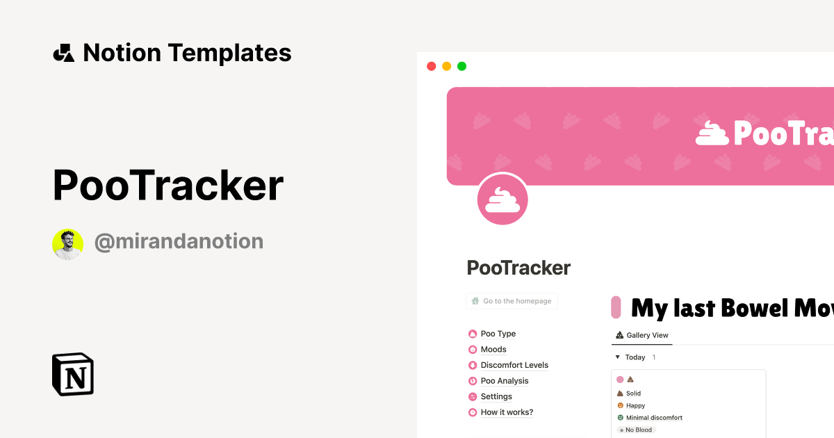 PooTracker Template | Notion Marketplace