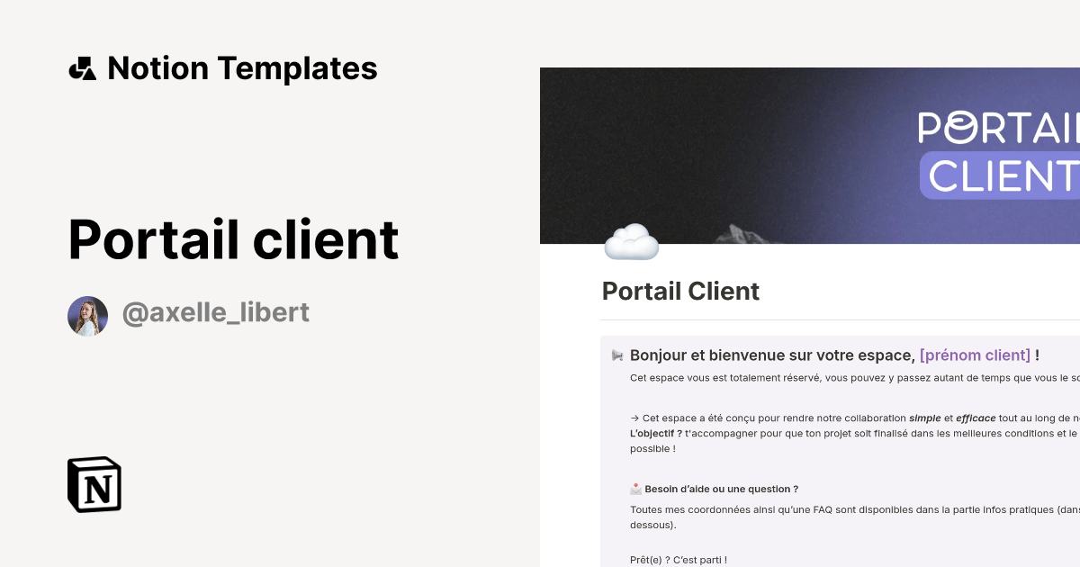 Portail client Template | Notion Marketplace