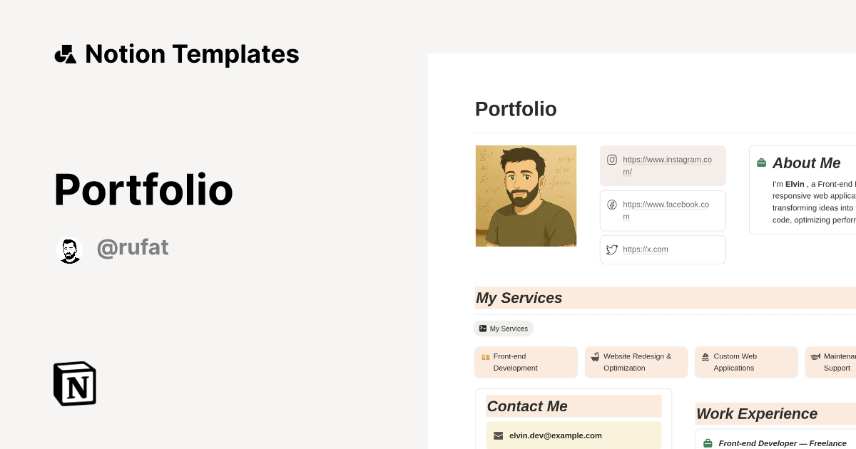 Portfolio Template | Notion Marketplace