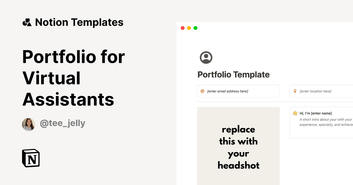 Portfolio for Virtual Assistants Template by The Executive Enabler ...