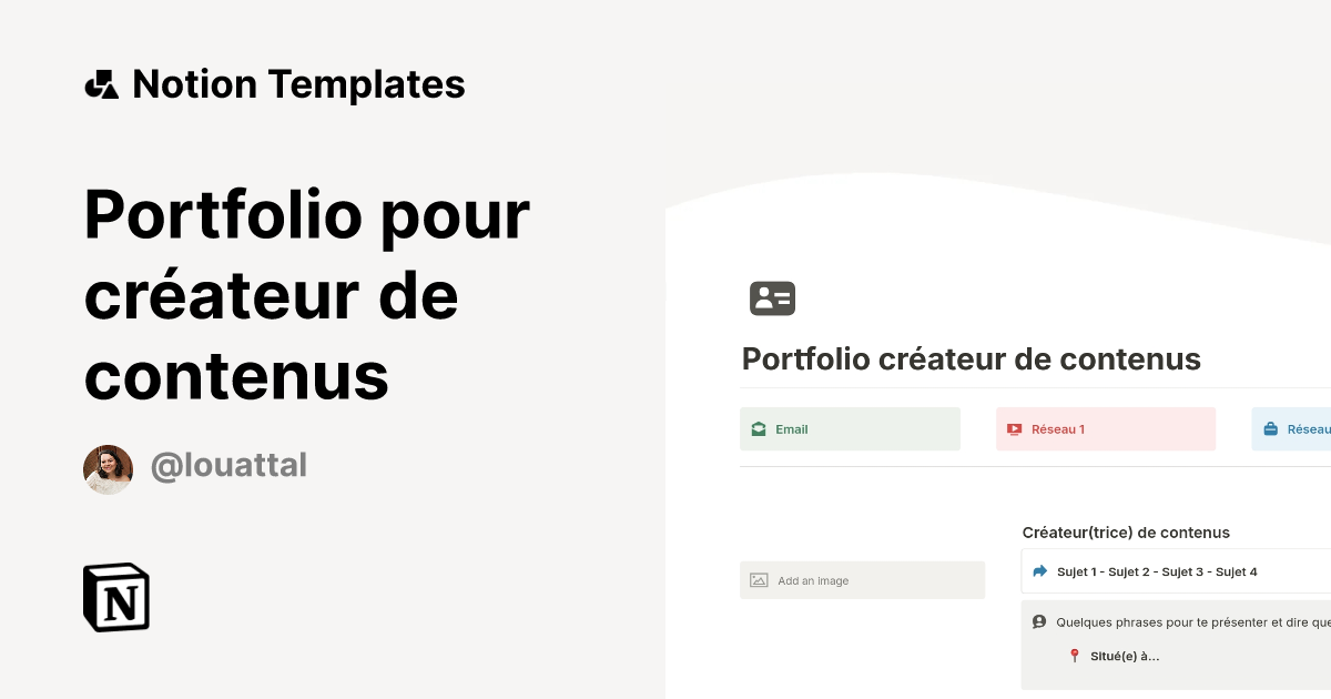 Portfolio pour créateur de contenus Template by Lou Attal Studio ...
