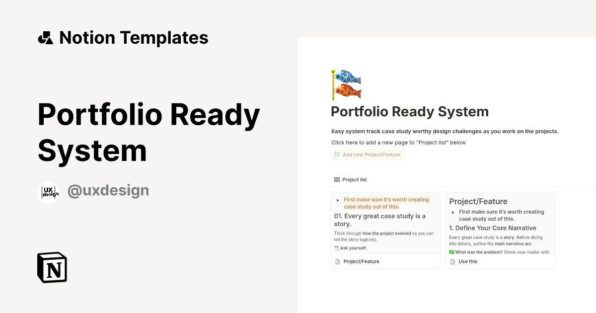 Portfolio Ready System Template | Notion Marketplace