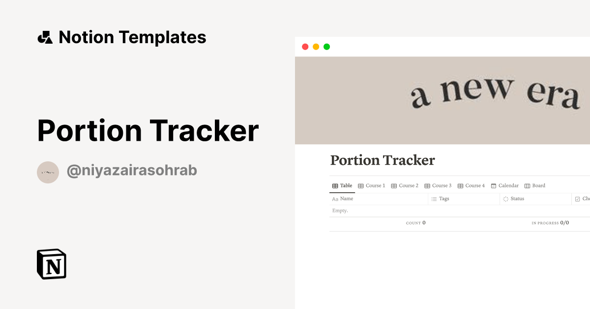Portion Tracker Template | Notion Marketplace
