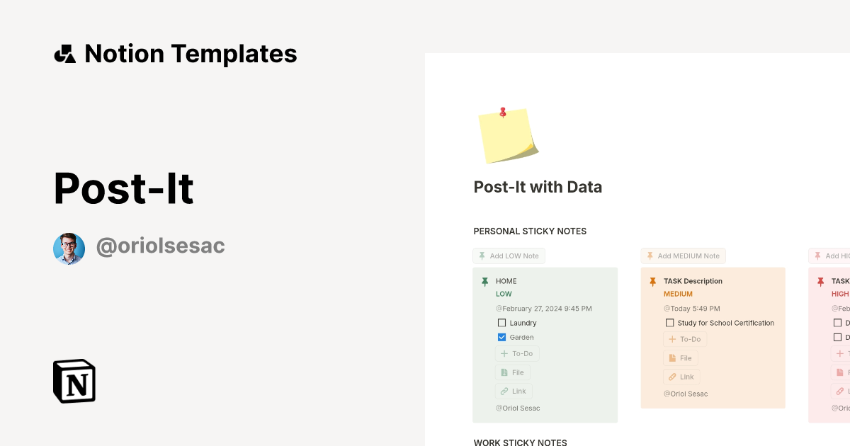 Post-It Template | Notion Marketplace