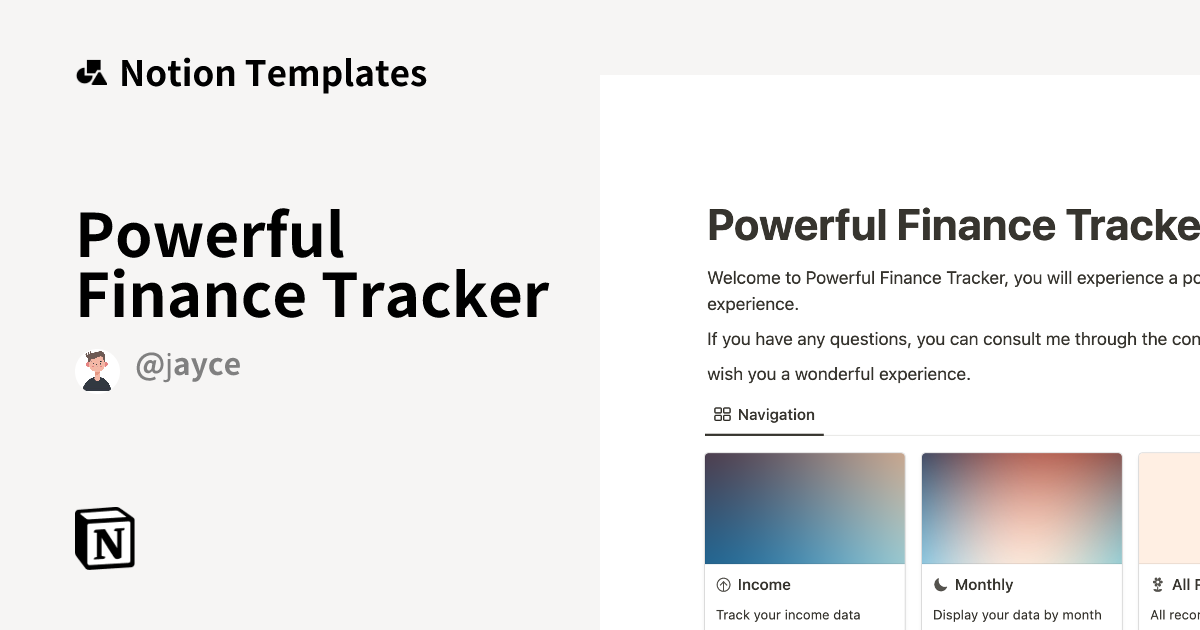 Powerful Finance Tracker Template | Notion Marketplace