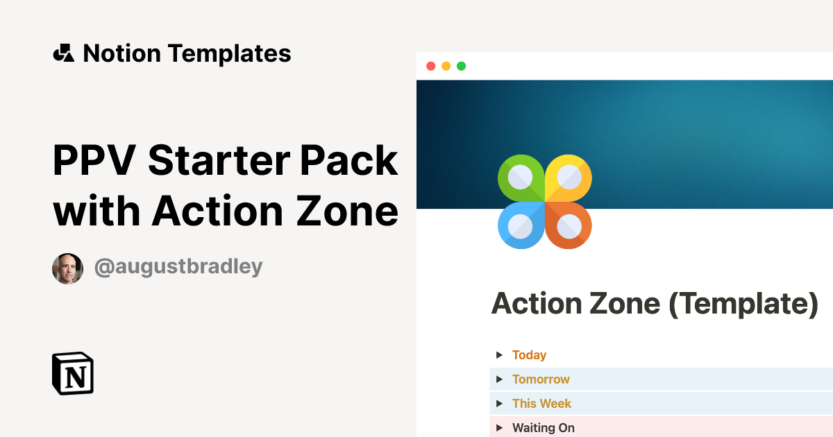 PPV Starter Pack with Action Zone Template by August Bradley | Notion ...