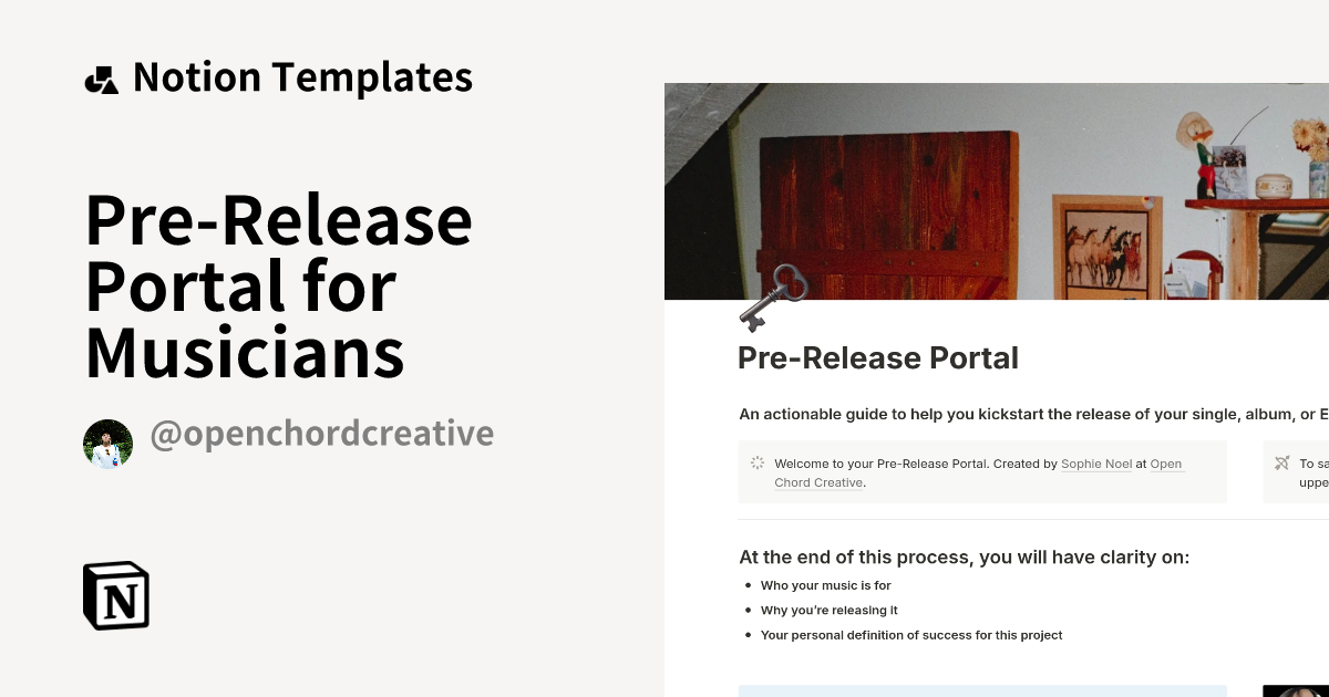 Pre-Release Portal for Musicians Template by Open Chord Creative ...
