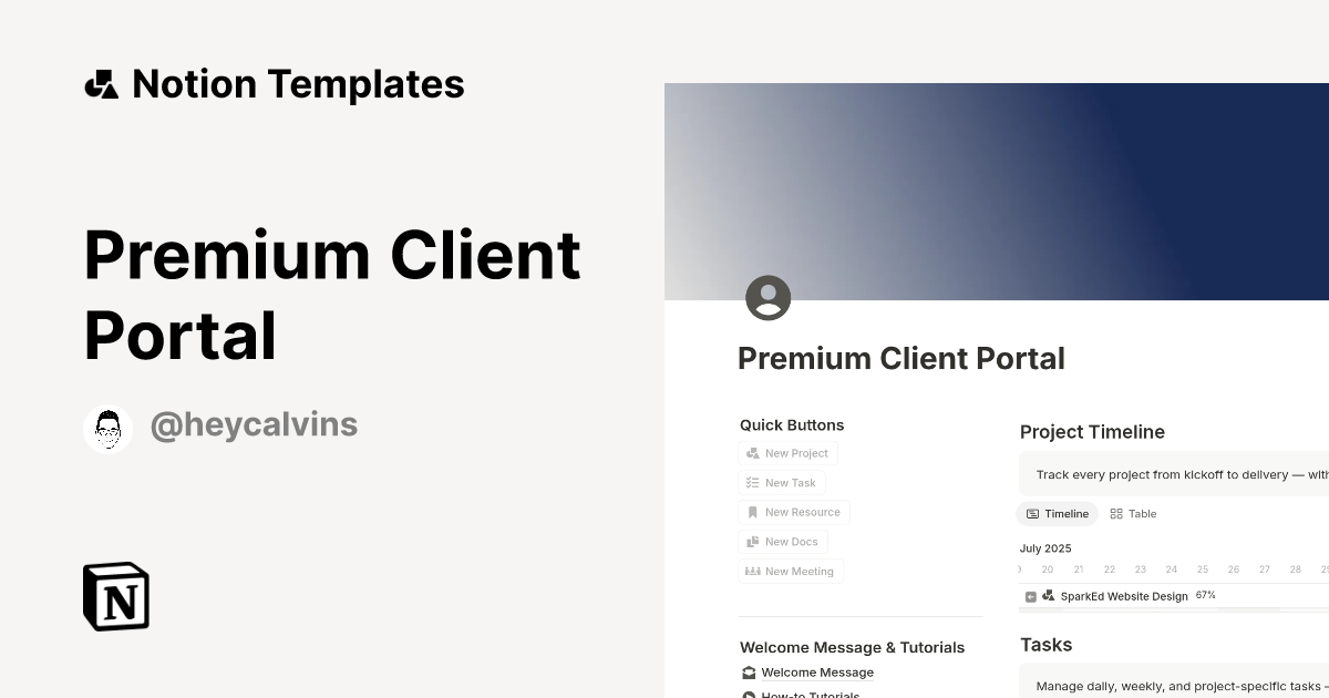 Premium Client Portal Template | Notion Marketplace