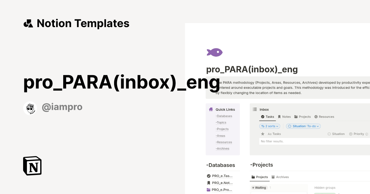 pro_PARA(inbox)_eng Template | Notion Marketplace