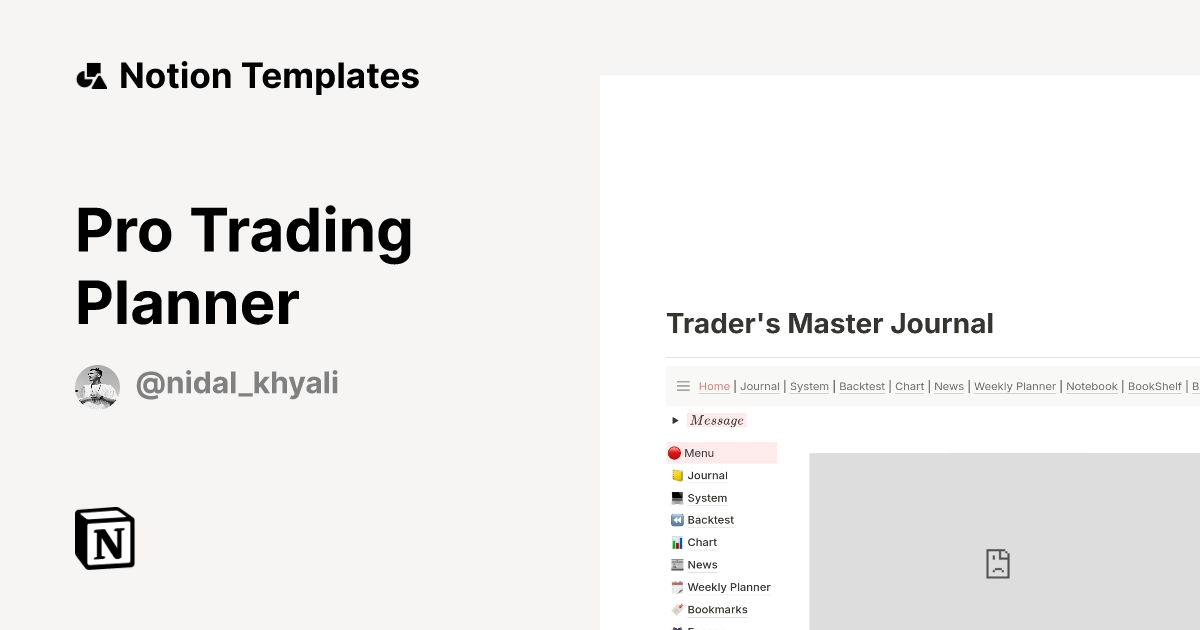 Pro Trading Planner Template | Notion Marketplace