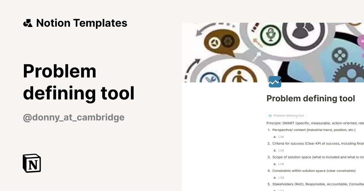 Problem defining tool Template by Structured strategic thinking | Notion Marketplace