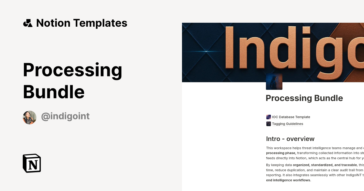 Processing Bundle Template by IndigoINT | Notion Marketplace