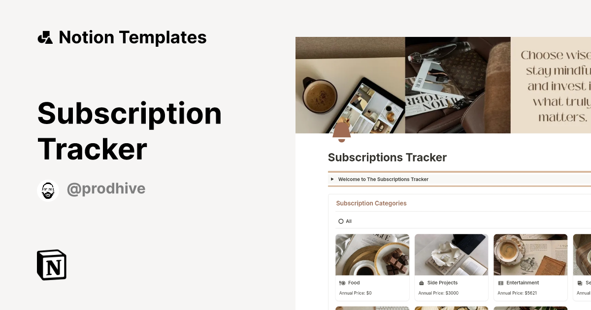 Subscription Tracker Template | Notion Marketplace