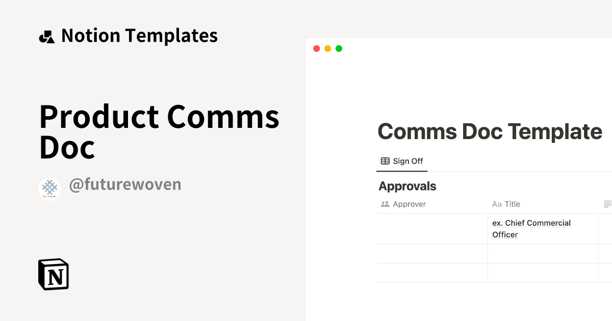 Product Comms Doc Template | Notion Marketplace