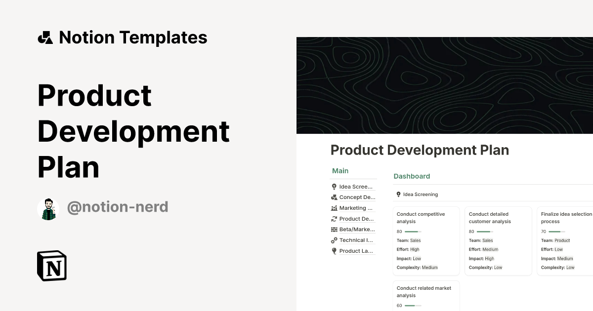Product Development Plan Template | Notion Marketplace